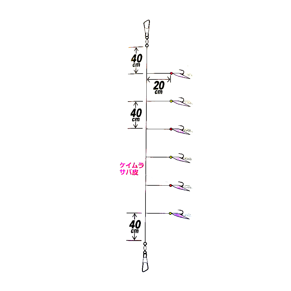 SS113 - Mackerel Fish Skin and Feather 6-hook Sabiki® - Hayabusa ...